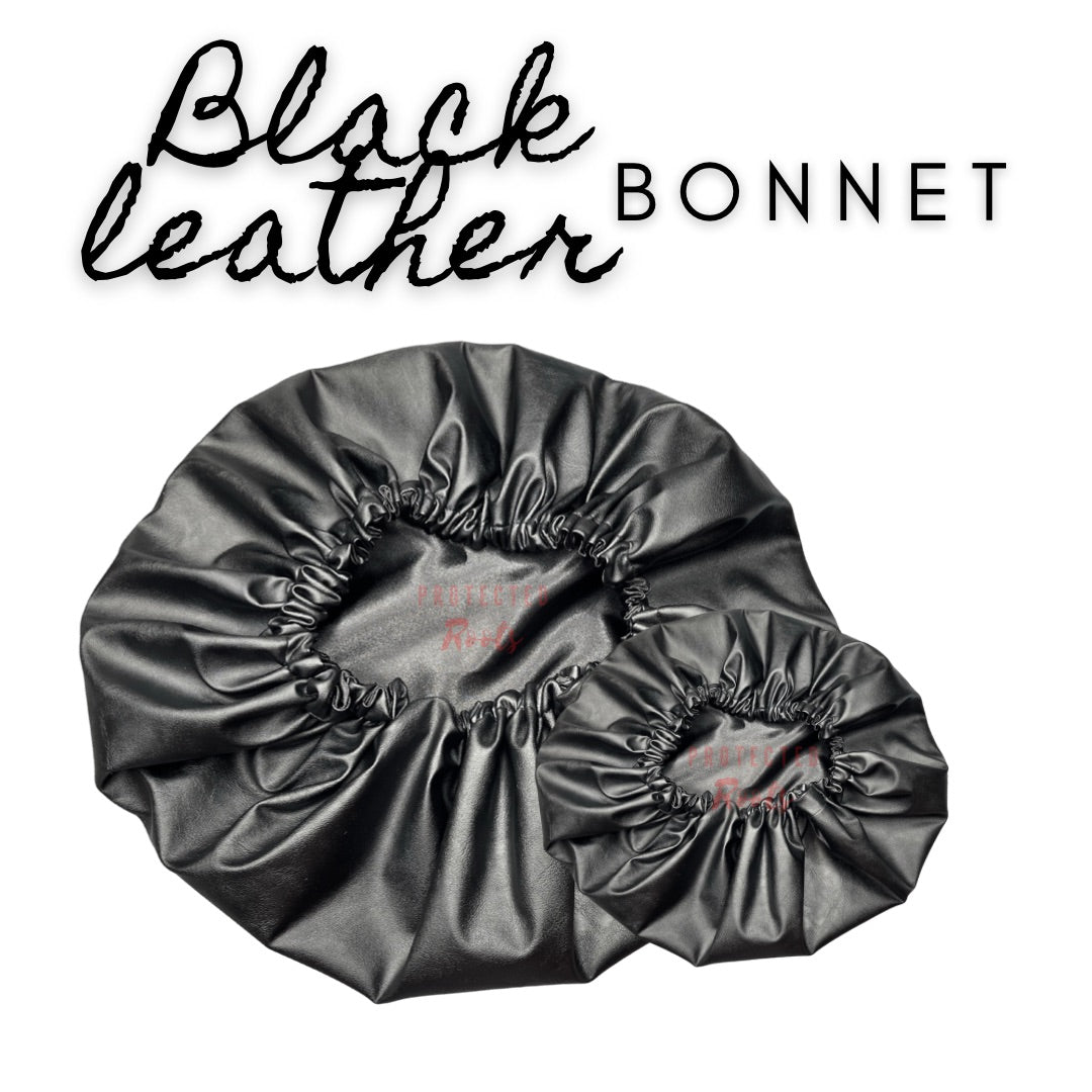 Black Leather Bonnet – Protected Roots